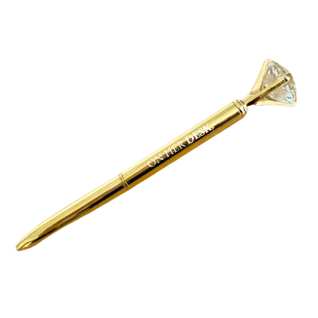 Gold Ballpoint Pen with Diamond | Luxury Look