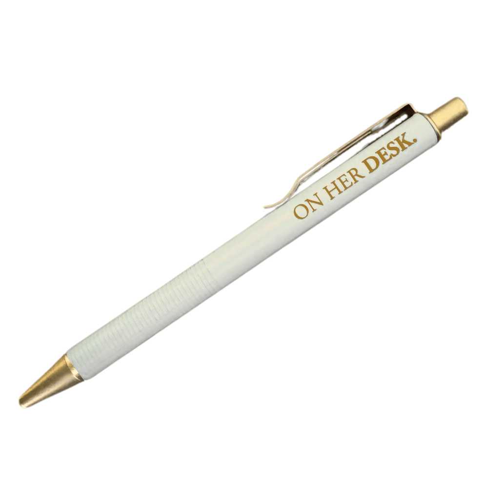 White & Gold Ballpoint Pen | Lightweight for Seamless Writing