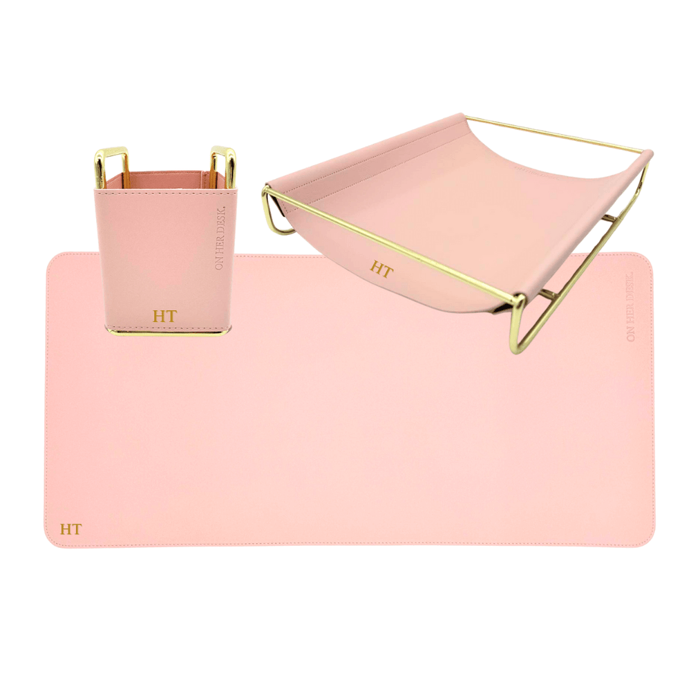 Vegan Leather Desk Essentials Bundle | Personalise with your initials
