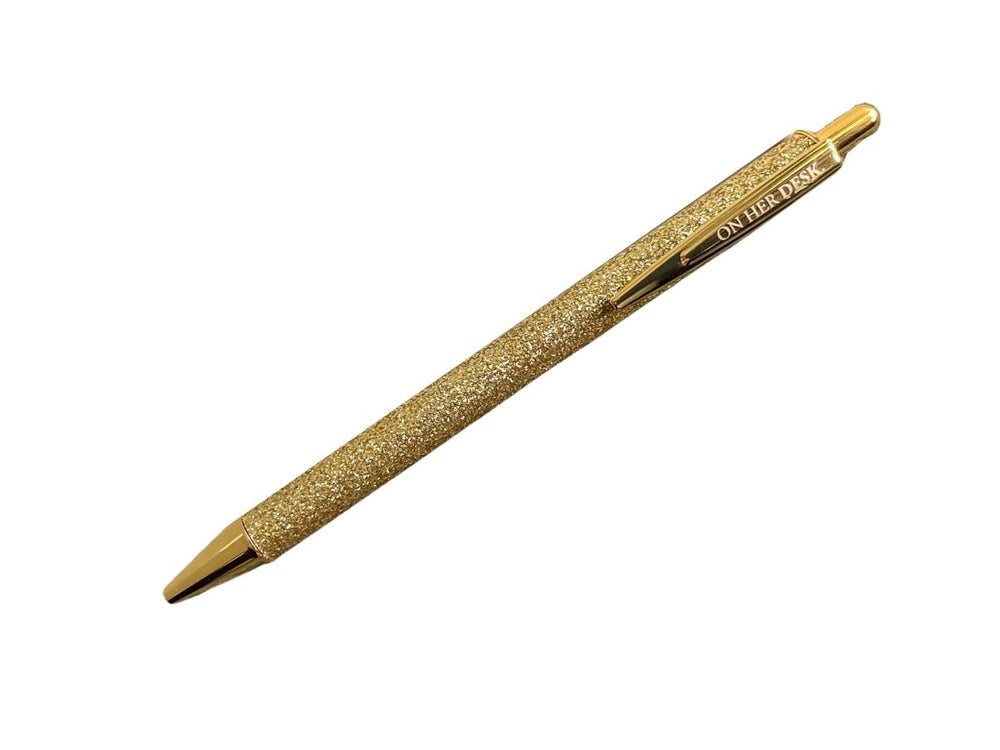 Gold Glitter Ballpoint Pen to complete your stationery collection